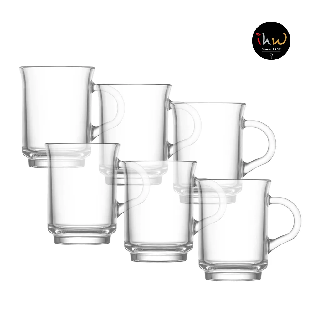 Lav Glass Mug 250ml, Set of 6 - ADA415 - International Homeware