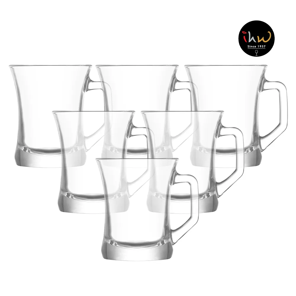 Lav Glass Mug 225 ml, Set of 6 - ZPL404 - International Homeware